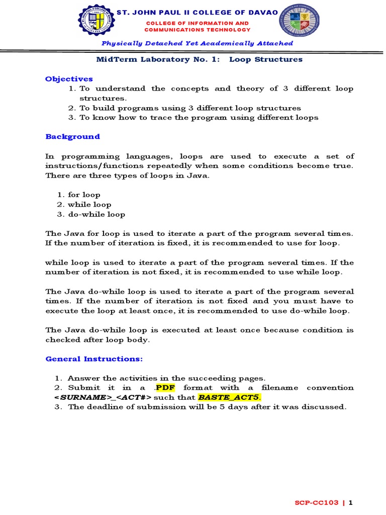 Midterm-CC103-Lab Activity 1 | PDF | Control Flow | Computer Programming