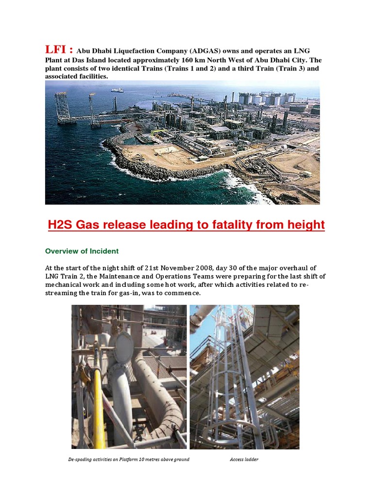 LFI H2S Gas Release Leading To Fatallity From Height | PDF | Safety