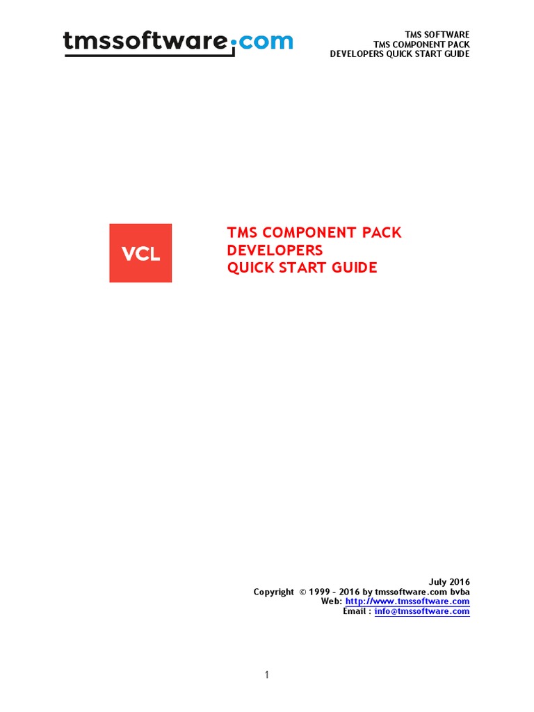 TMS Component Pack Quick Start | PDF | Websites | Source Code