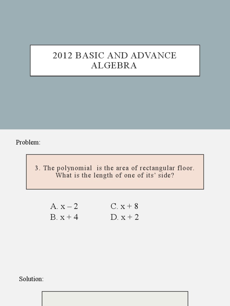 2012 Basic and Advance Algebra | PDF | Mathematical Analysis | Abstract ...