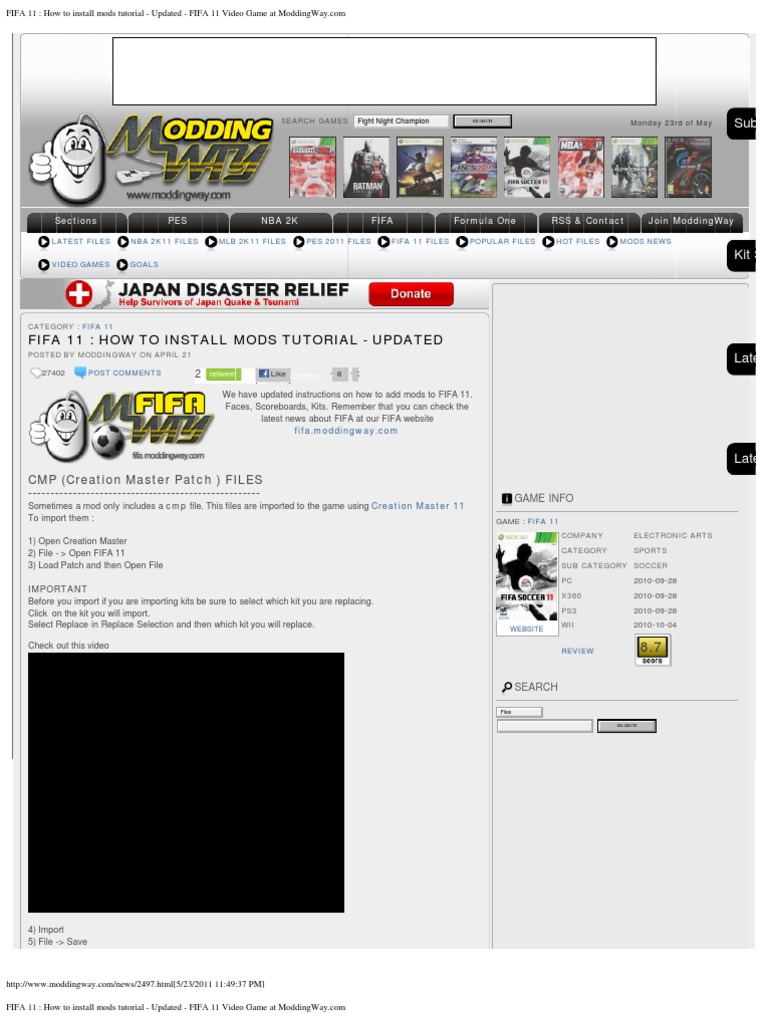 FIFA 11 - How To Install Mods Tutorial - Updated - FIFA 11 Video Game ...
