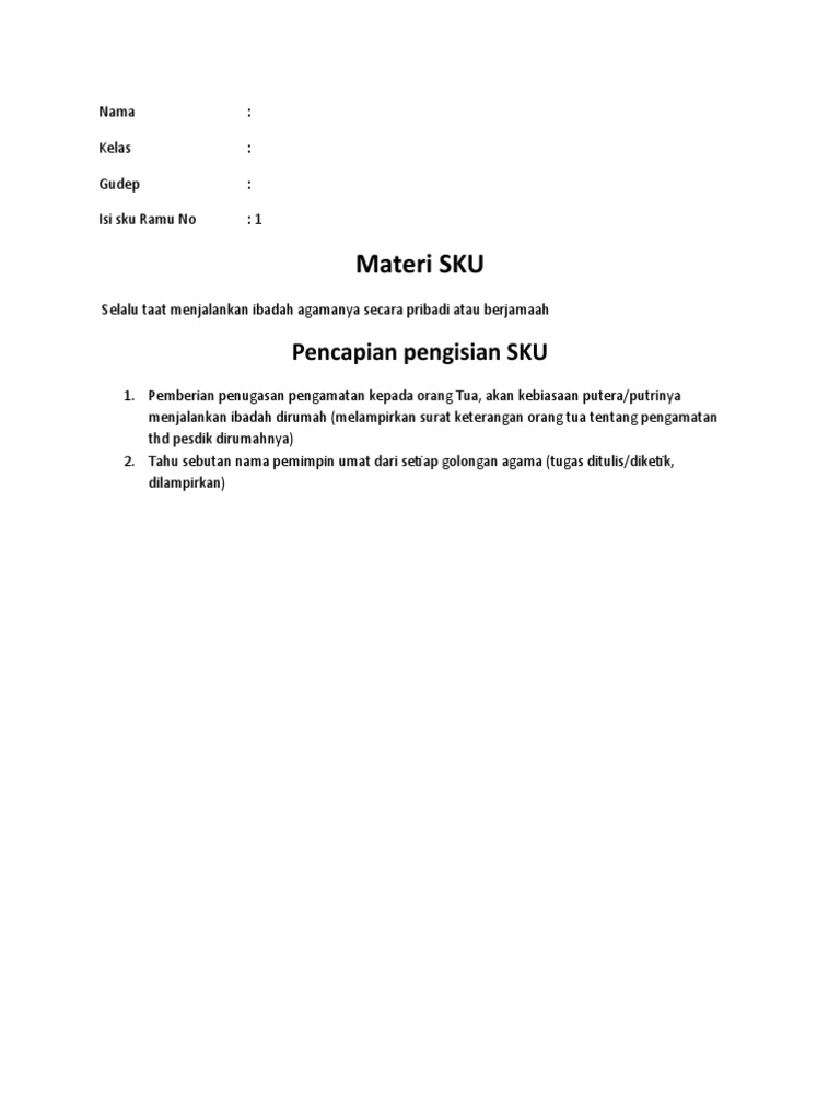 Pencapaian SKU RAMU | PDF