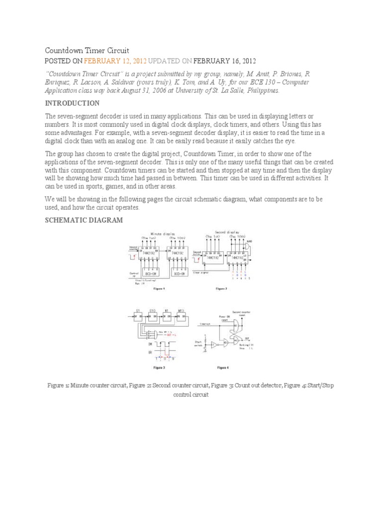 Countdown Timer Circuit | PDF | Computers