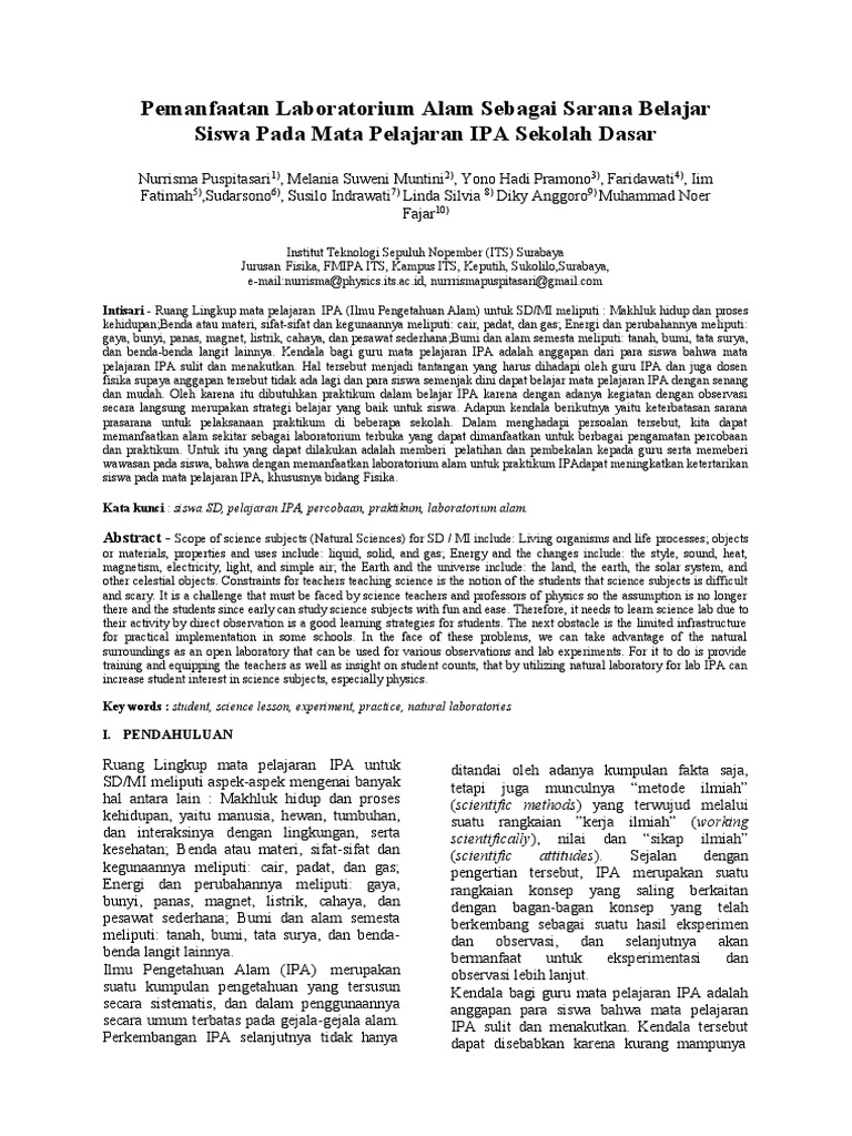 Lab Alam untuk Belajar IPA SD | PDF