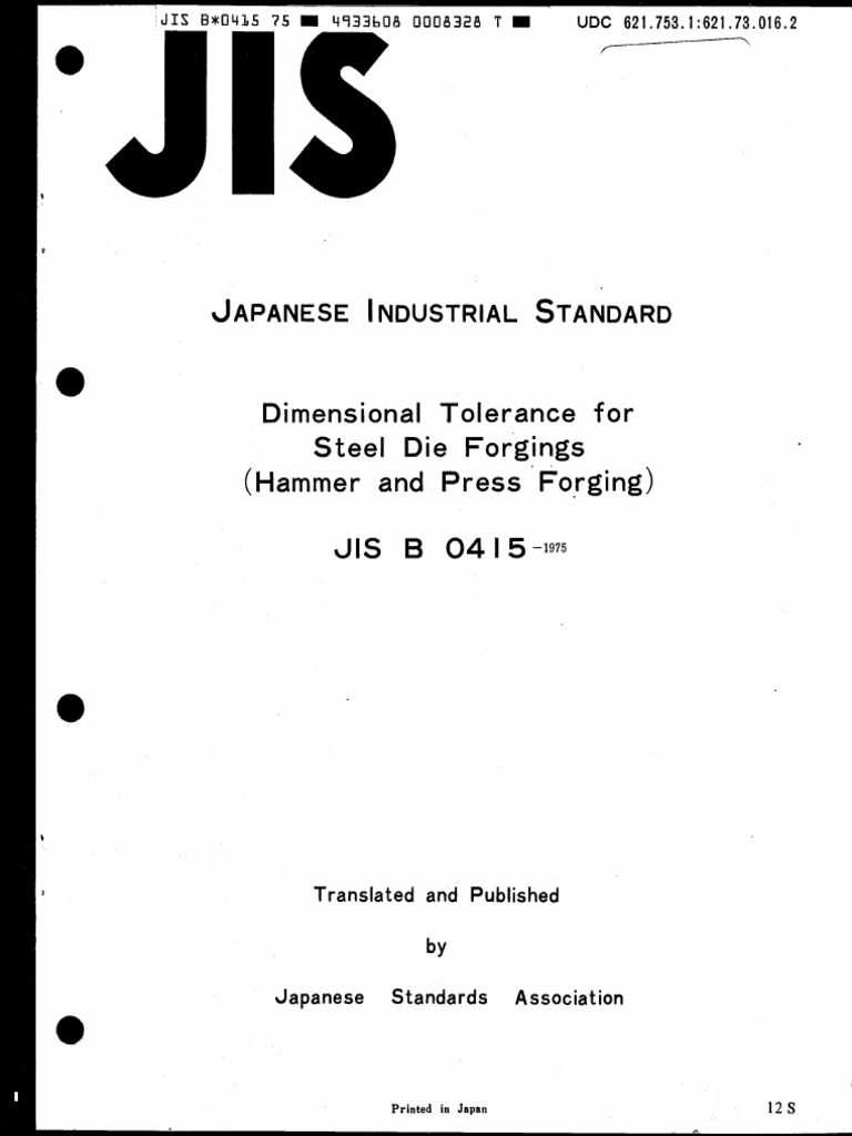 Jis B 0415-1975 | PDF