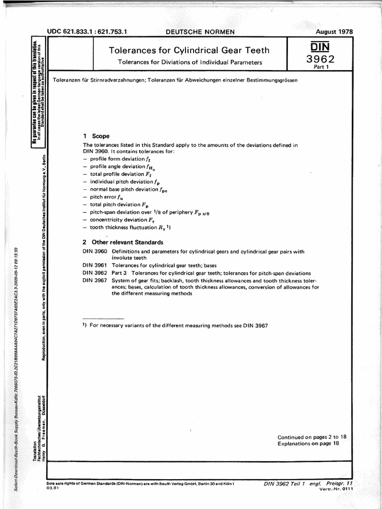 DIN 3962 PART-1 | PDF