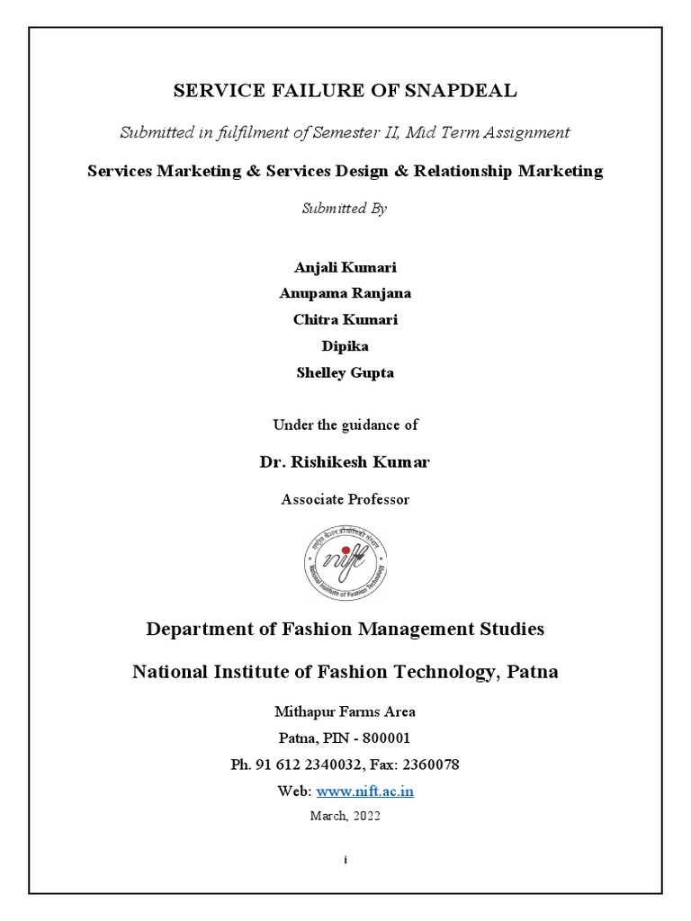 Service Failure of Snapdeal | PDF | Snapchat | E Commerce