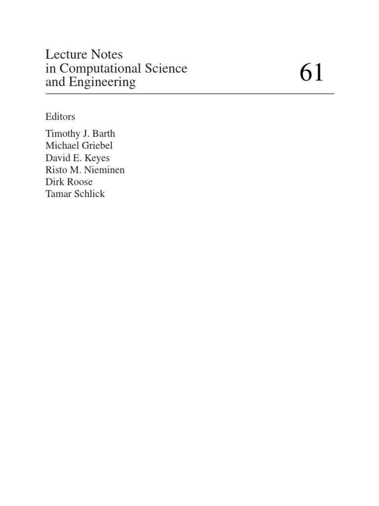 Lecture Notes in Computational Science and Engineering | Download Free ...