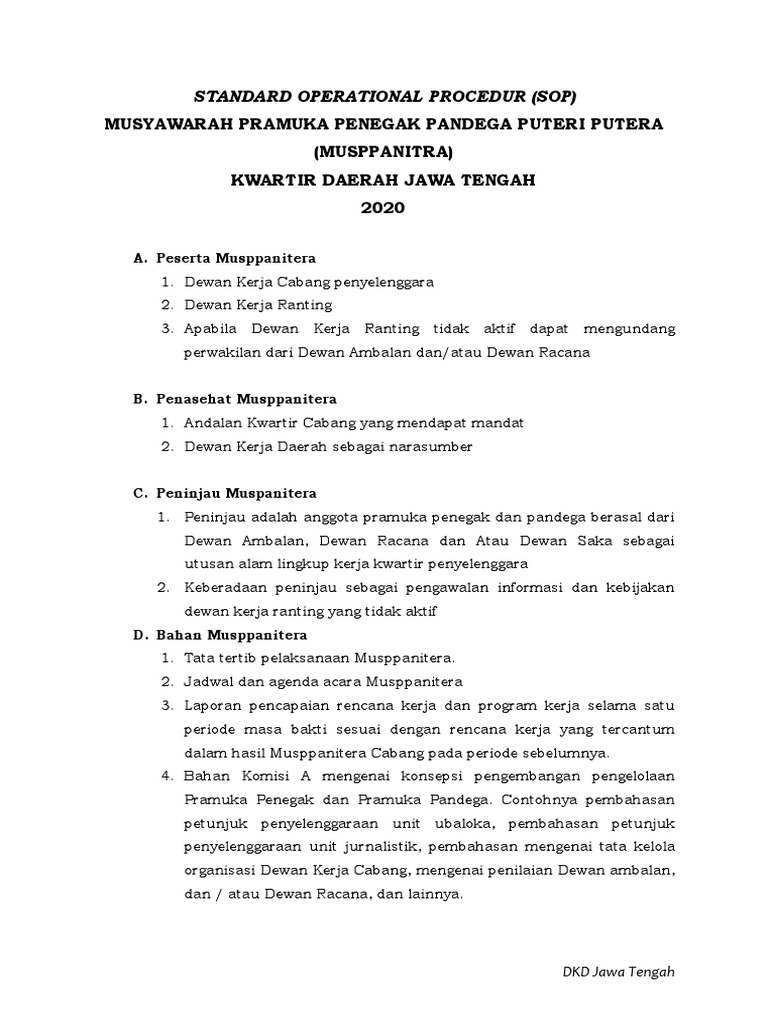 SOP Sidang Muspanitera | PDF