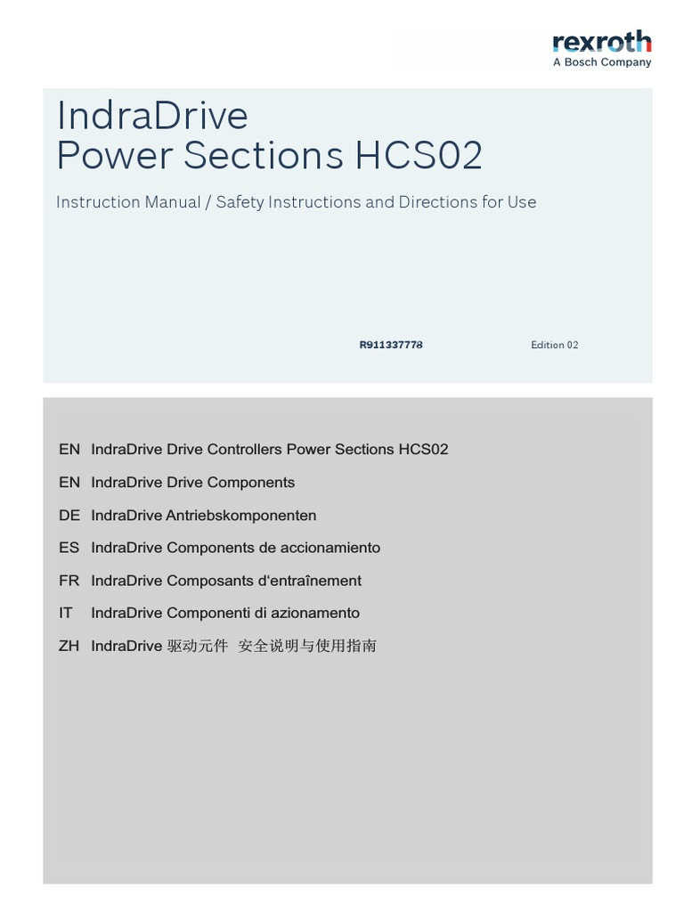 Indradrive Power Sections Hcs02: Instruction Manual / Safety ...