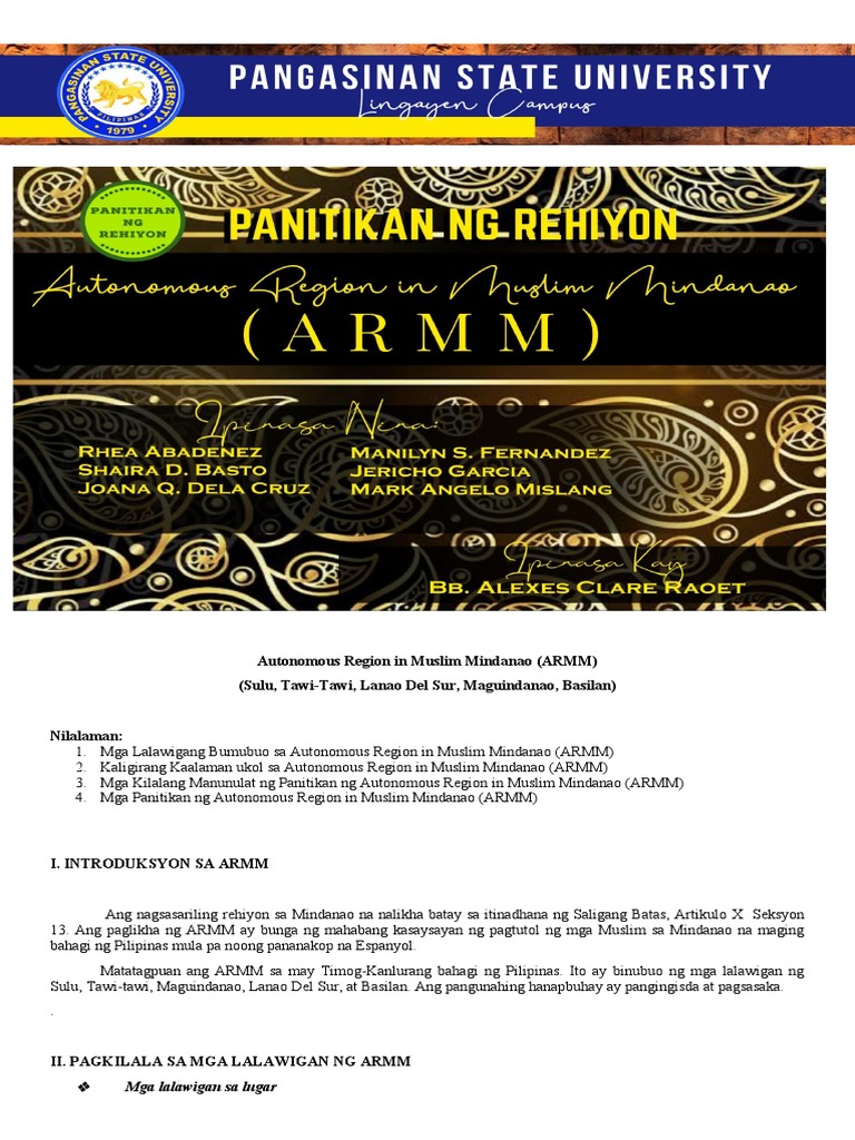 Pangkat NG Positibo Armm Final 1 | PDF