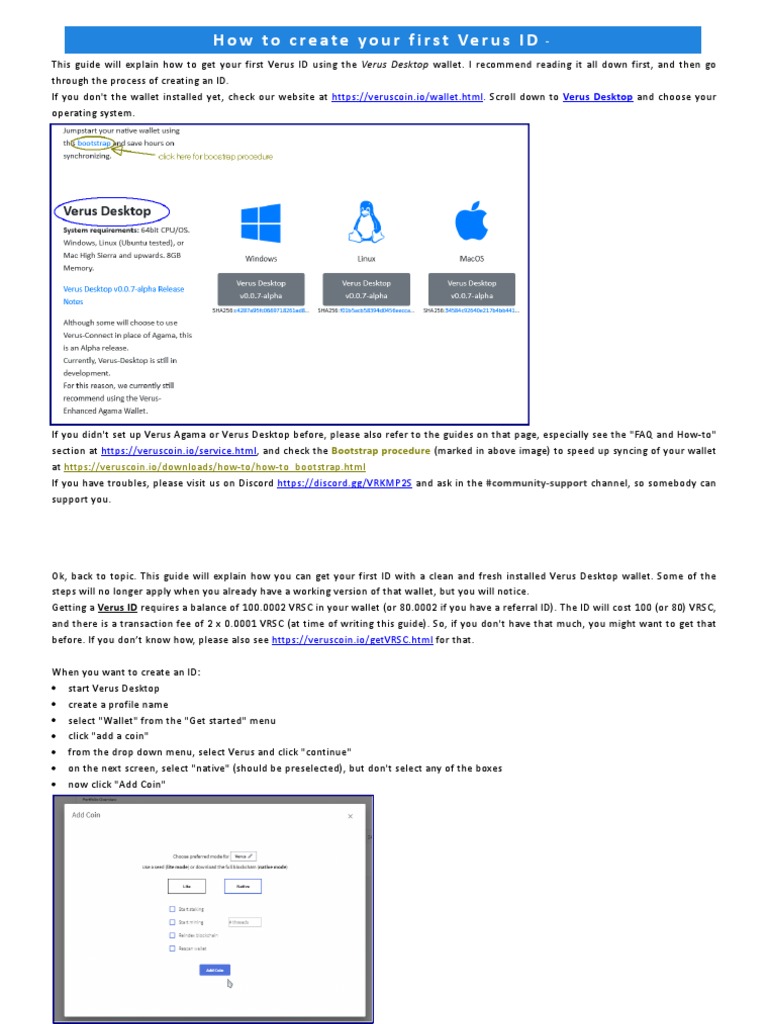 Create Your First Verus ID Guide | PDF | Information Age | Software