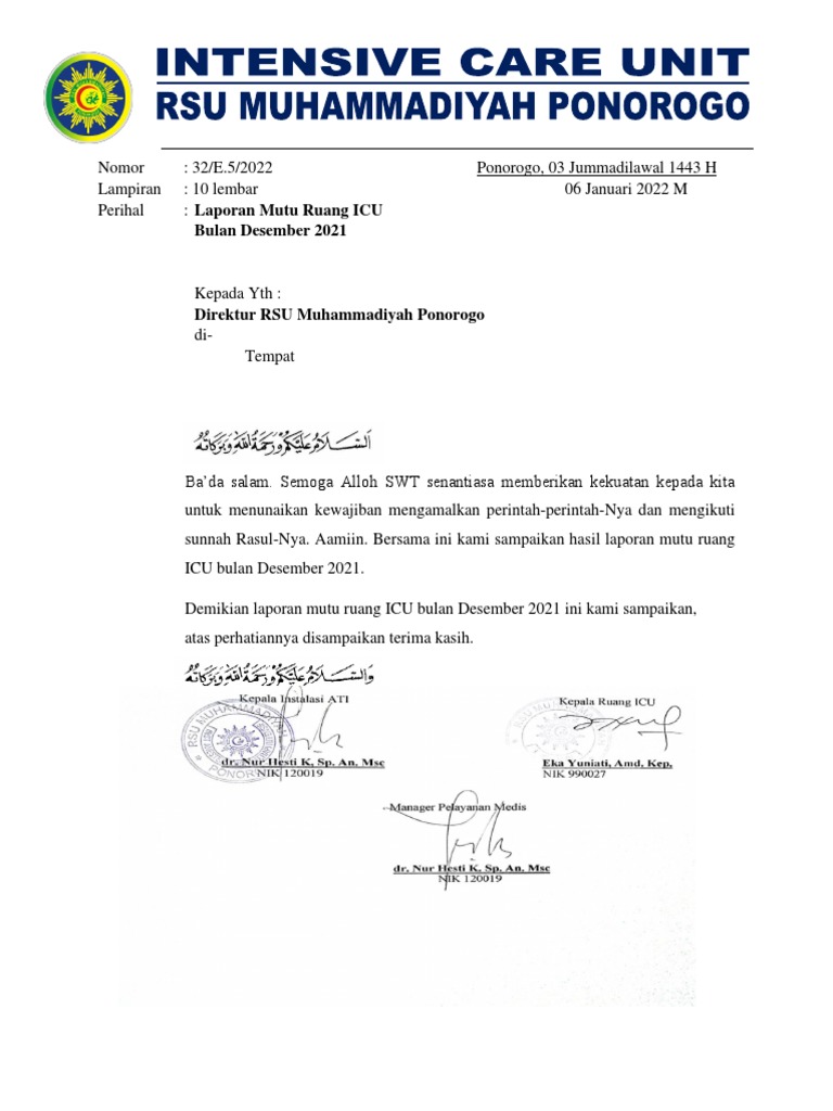 LAPORAN MUTU ICU DESEMBER 2021-Dikonversi | PDF