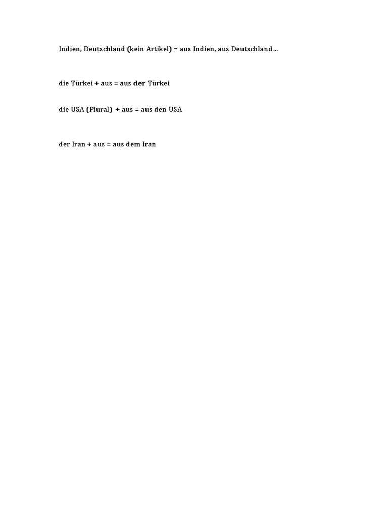 Länder Mit Artikel | PDF