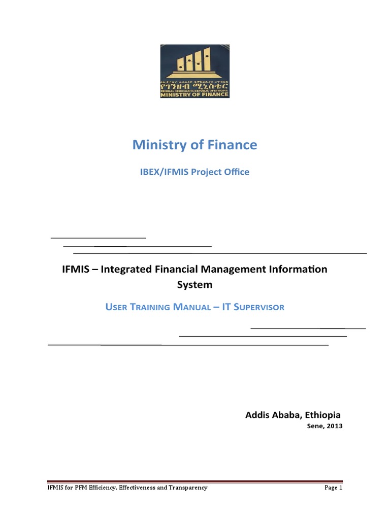 IFMIS IT Supervisor Training Manual | PDF | Supervisor | Information ...