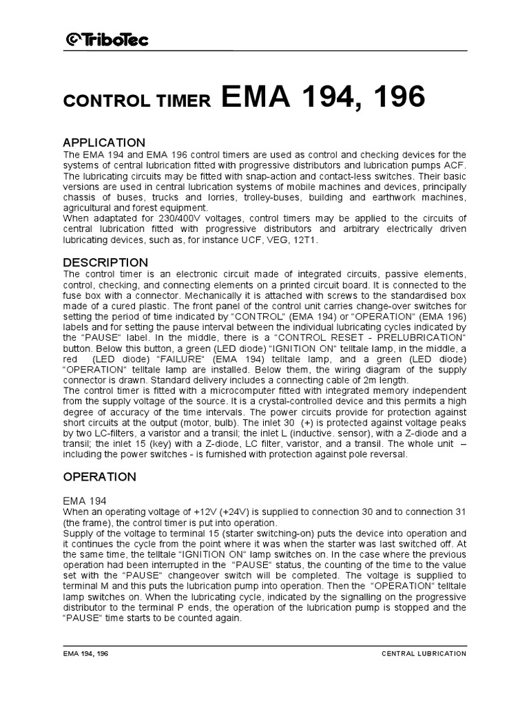 Control Timer Ema 194-196 | PDF | Direct Current | Switch