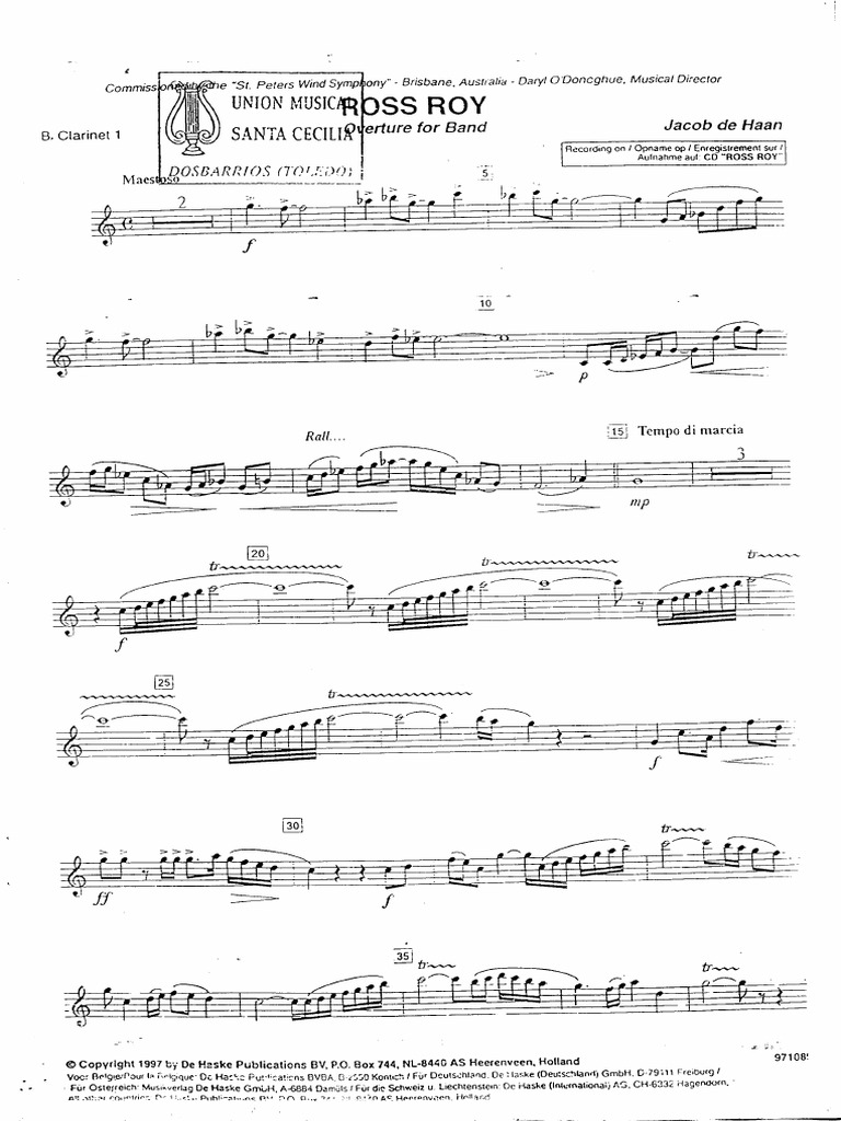 Ross-Roy-Clarinette 1 | PDF
