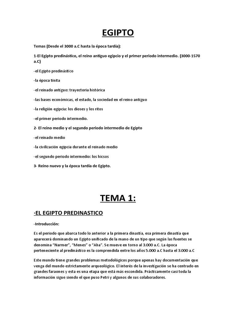 Apuntes Egipto | PDF | Antiguo Egipto | faraón