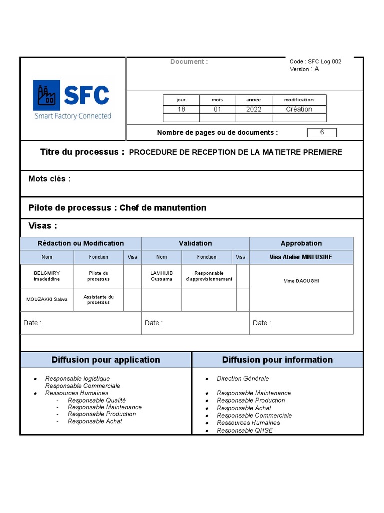 Procédure de Réception des Marchandises | PDF
