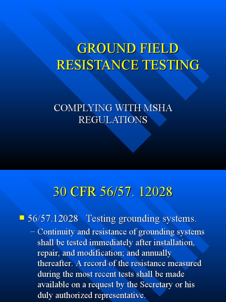 Ground Field Resistance Testing | PDF | Equipment | Electric Power
