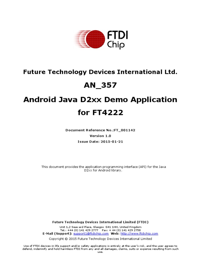 An 357 Android Java D2xx Demo Application For FT4222 | PDF | Android ...