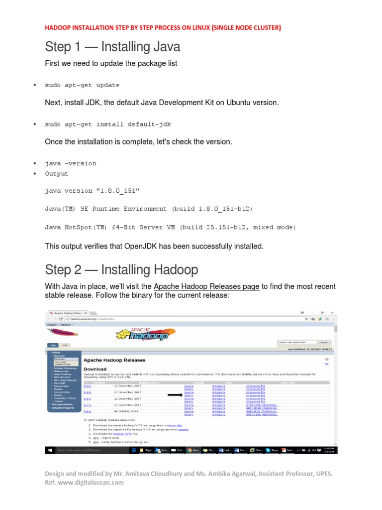 Hadoop Installation Step By Step Pdf Apache Hadoop Java Programming Language 