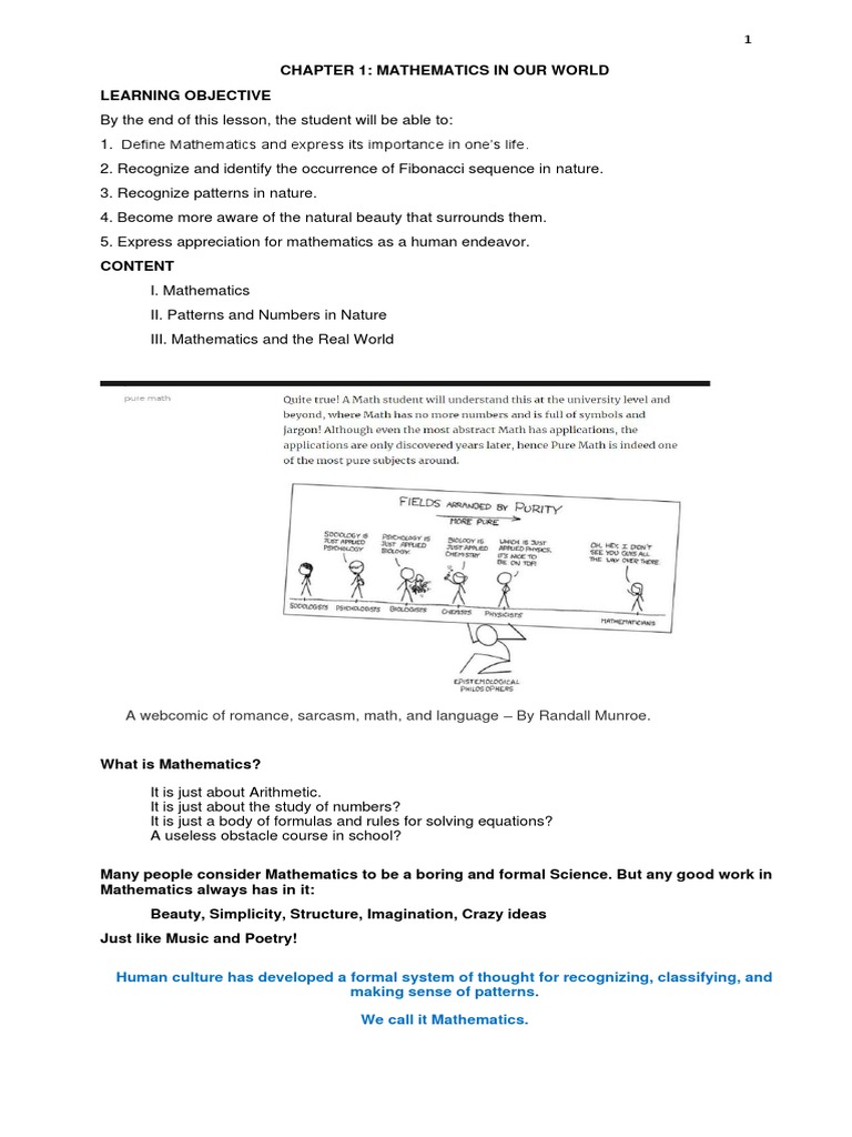Chapter 1 Mathematics in Our World | PDF | Pattern | Symmetry
