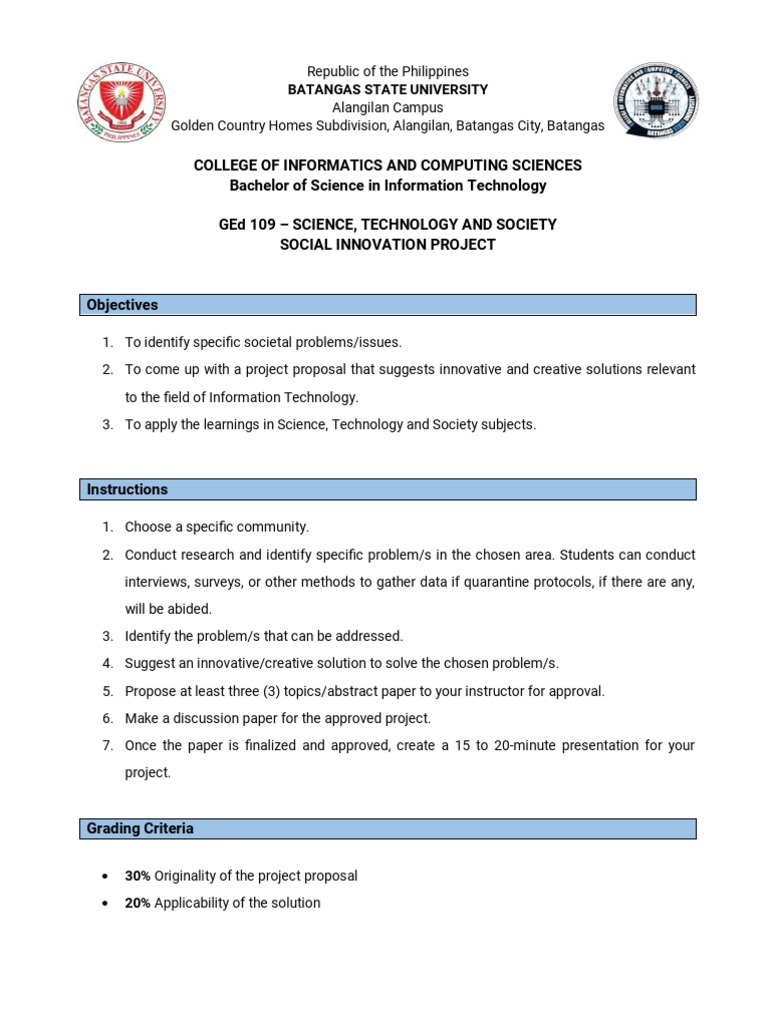 Social Innovation Project Guidelines | PDF | Science | Cognition