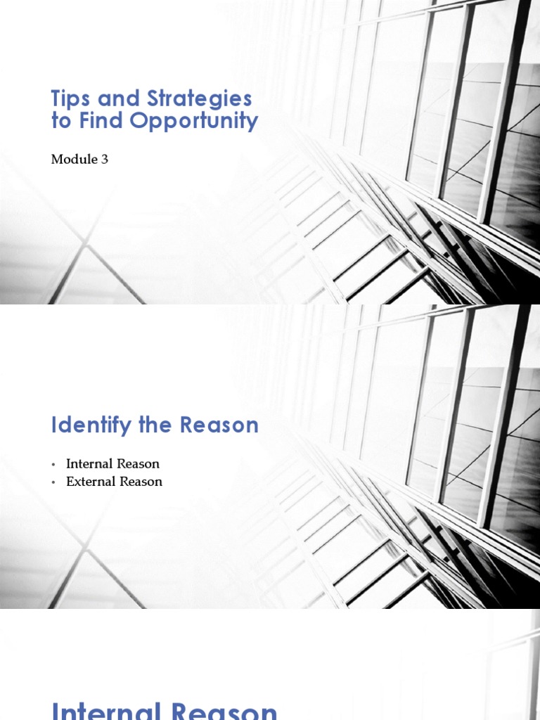 Strategies for Identifying Opportunities | PDF | Strategic Management ...