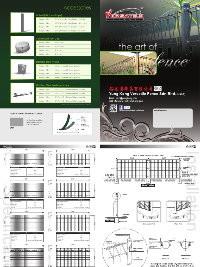 Accessories: Yung Kong Versatile Fence SDN BHD | PDF | Screw ...