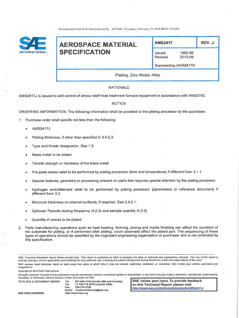AMS 2417 Norme Znni | PDF