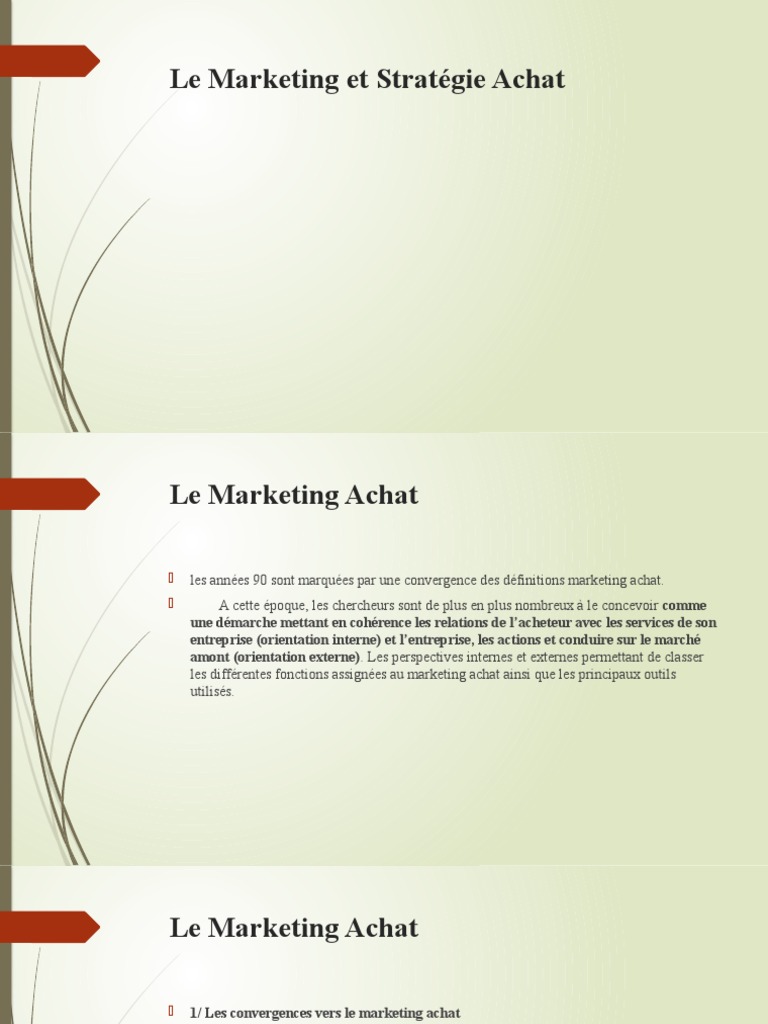 Stratégies de Marketing Achat | PDF | Commercialisation | Business
