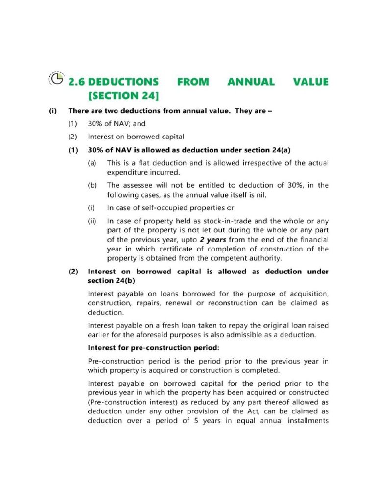 Deductions From Annual Value (Section 24) | PDF