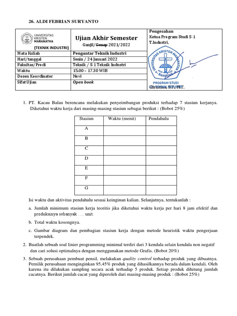 26 - Soal UAS PTI | PDF