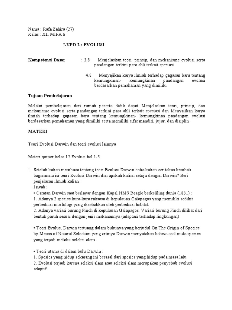 LKPD Evolusi 2 | PDF