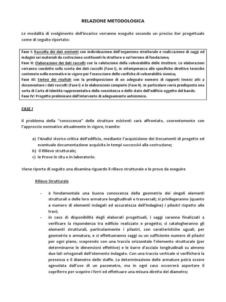 Relazione Metodologica | PDF