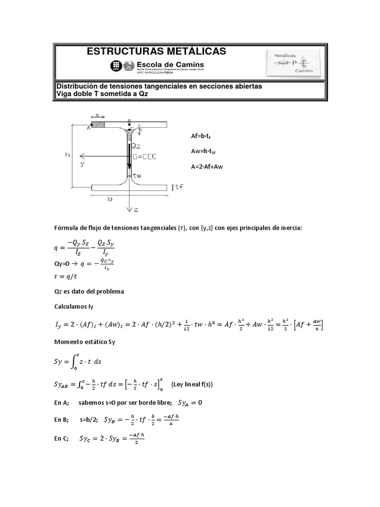 Tensiones Tangenciales | PDF | Viga (Estructura) | Ingeniería mecánica