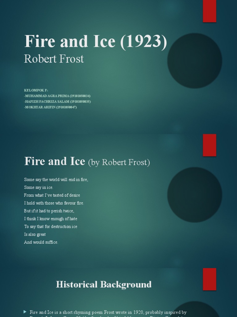 Fire and Ice: An Analysis of Robert Frost's Iconic Poem | PDF | Poetry ...