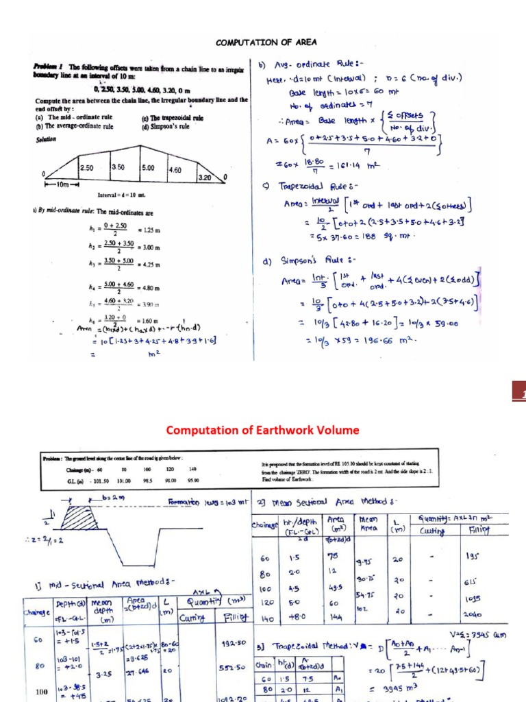 Computation of Earthwork Volume | PDF
