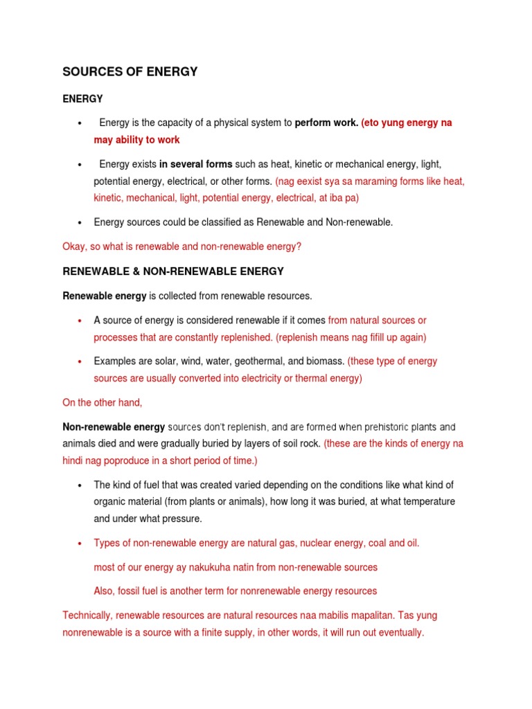 Understanding Energy Sources: Renewables vs. Non-renewables | PDF ...