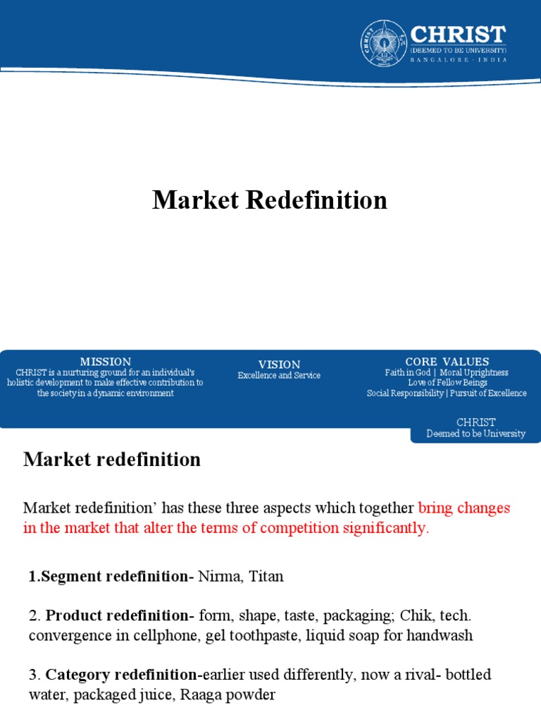 Unit 1 Market Redefinition | PDF | Brand | Personal Hygiene Products