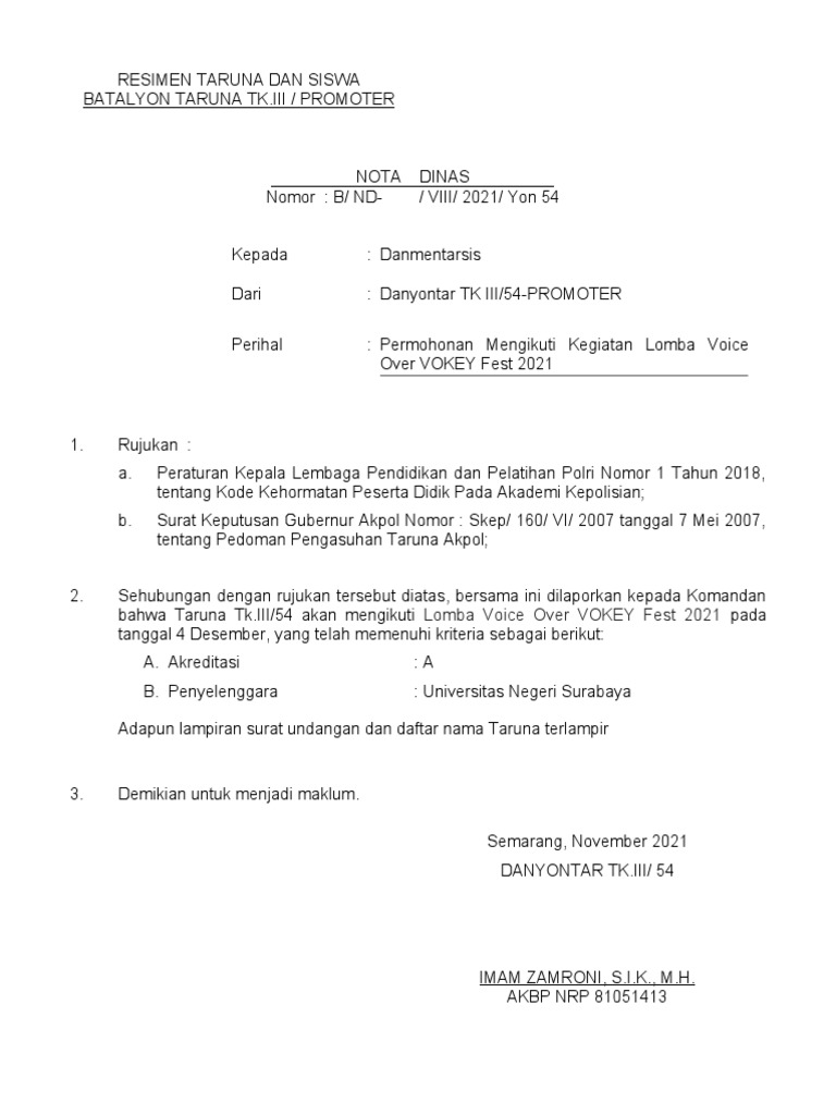Tim Taruna Ikuti Lomba VOKEY Fest 2021 | PDF