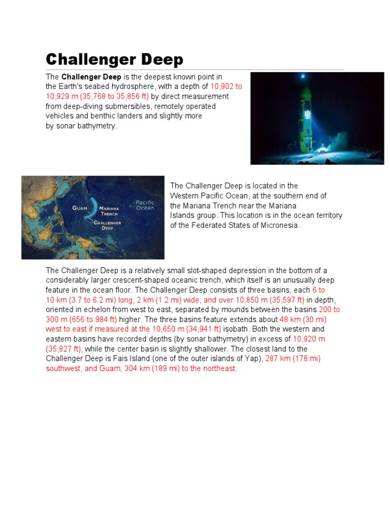 Challenger Deep | PDF | Earth Sciences | Oceanography