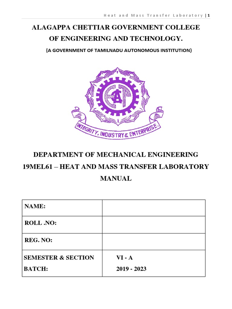 HMT Lab Manual | PDF | Heat Transfer | Thermal Insulation