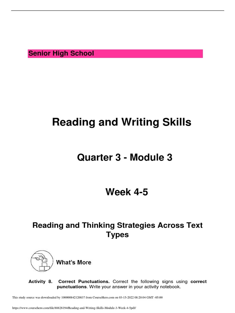 Reading and Writing Skills Module 3 Week 4 5 PDF | PDF | Fires