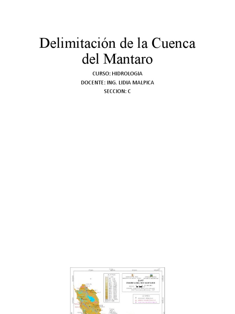 Delimitación de la Cuenca del Mantaro | PDF | Río | Cuenca de drenaje