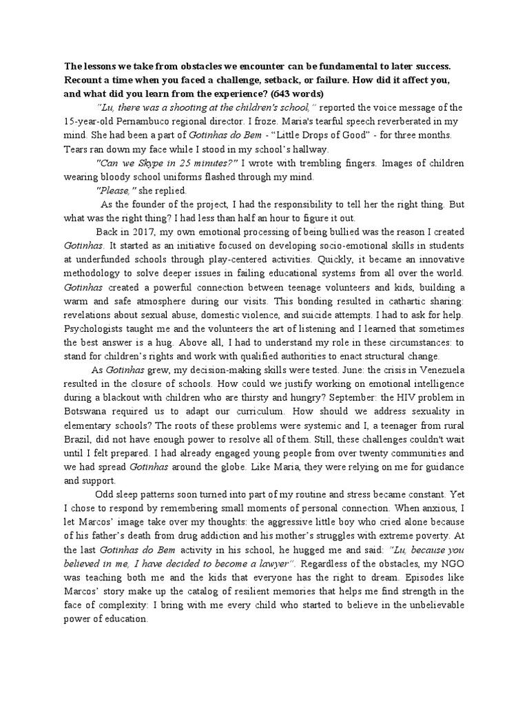 Brown Essays (Luiza Vilanova) | PDF | Curriculum | Grandparent