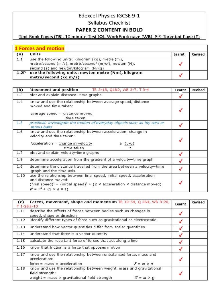 IGCSE Physics 2017 Checklist | PDF | Nuclear Fission | Radioactive Decay