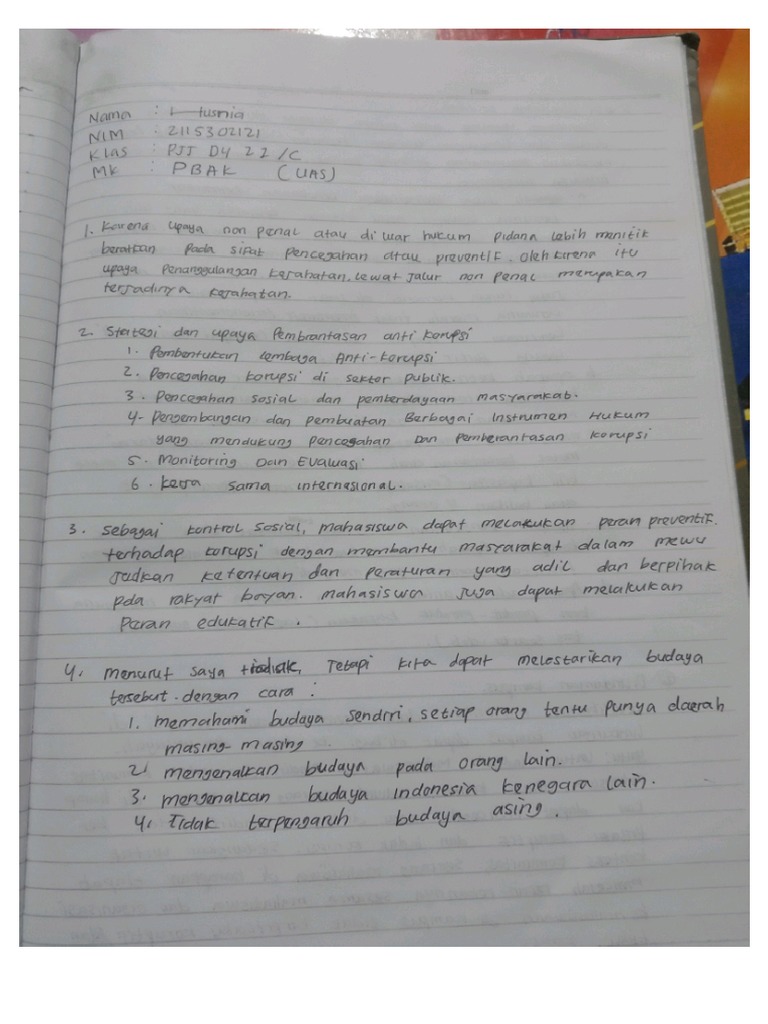 UAS PBAK, Husnia, Nim, 2115302121, PJJ D4 21 C | PDF