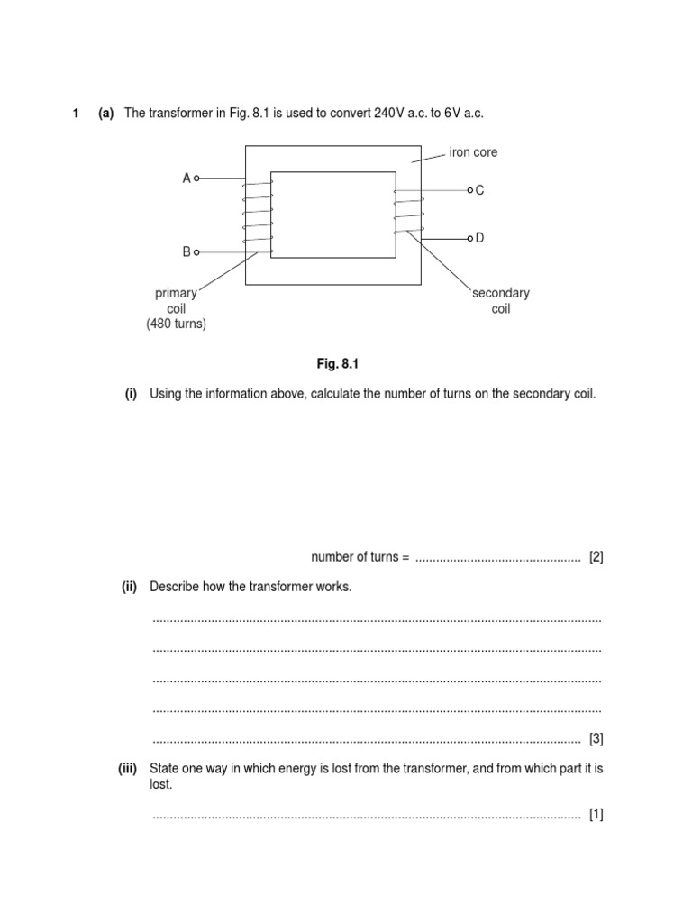 Igcse Physics c9 Prac Ques | PDF | Transformer | Inductor